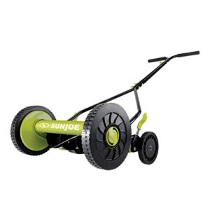 sun joe mj503m 14-inch quad wheel 9-position manual reel mower