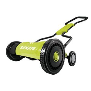 sun joe mj1800m 18 inch 5 height positions quad-wheel manual mower