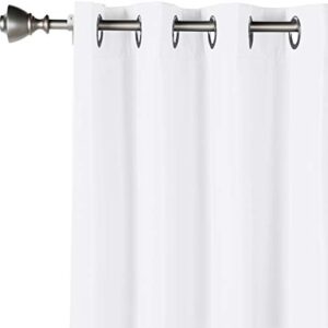 Amazon Basics Room Darkening Blackout Window Curtain with Grommets, 52 x 96 Inches, White - Set of 2