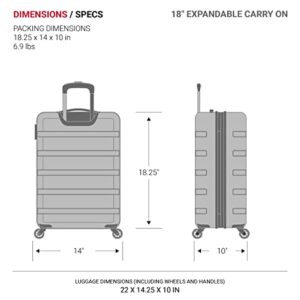 SwissGear 7366 Hardside Expandable Luggage with Spinner Wheels, White, Carry-On 19-Inch