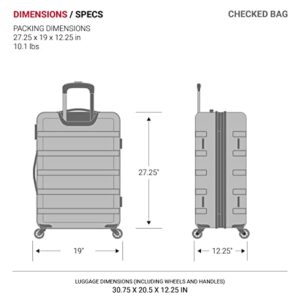 SwissGear 7366 Hardside Expandable Luggage with Spinner Wheels, White, Checked-Large 27-Inch