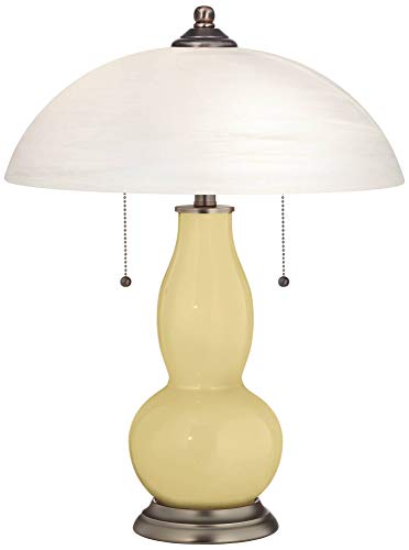 Color + Plus Butter Up Gourd-Shaped Table Lamp with Alabaster Shade