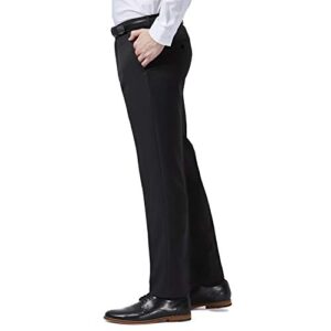 Haggar Men's Premium Comfort Dress Slim Fit Flat Front Pant, Black, 29W x 32L