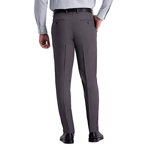 Haggar mens Premium Comfort Stretch Slim Fit Dress Pants, Grey, 34W x 29L US