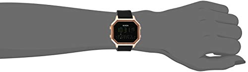 NIXON Siren SS A1211 - Black/Rose Gold - 100m Water Resistant Women's Digital Sport Watch (36mm Watch Face, 18mm-16mm Silicone Band)