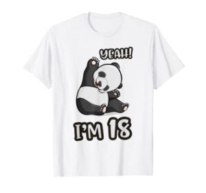 18th birthday panda t-shirt yeah im 18 years old girl gift t-shirt