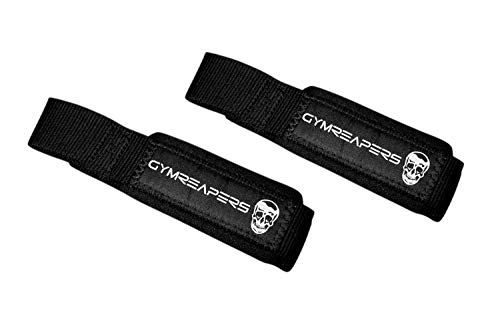 Gymreapers Lifting Wrist Straps for Weightlifting, Bodybuilding, Powerlifting, Strength Training, & Deadlifts - Padded Neoprene with 18" Cotton (Black)