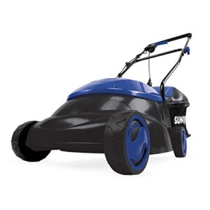 sun joe mj401e-sjb mow joe 14" 12 amp electric lawn mower with grass bag, dark blue