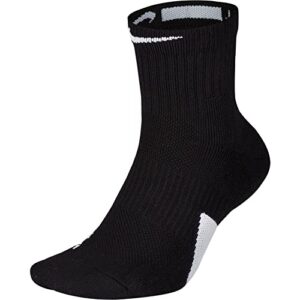 nike elite basketball mid socks (black/white, medium)