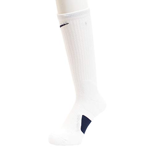 Nike Elite Basketball Crew Socks X-Large (Fits Men Size 12-15) White, Navy SX7626-101