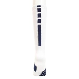 Nike Elite Basketball Crew Socks X-Large (Fits Men Size 12-15) White, Navy SX7626-101