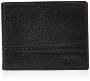 fossil mens wilder flip id bifold bi fold wallet, wilder black, one size us