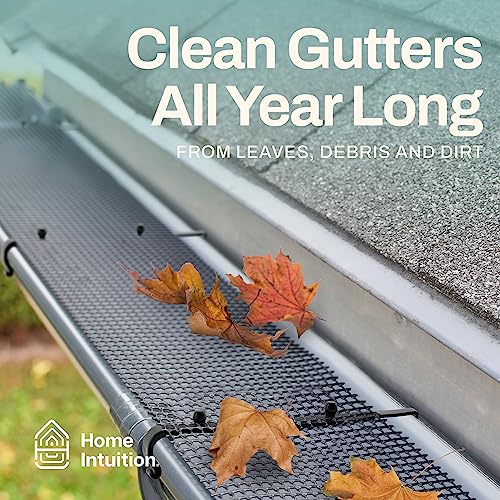 Home Intuition 2-Pack Leader and Gutter Guard from Leaves, Twigs, Branches Plastic Mesh Guards Leaf Protector 6" inch Wide 40' Feet Long Total