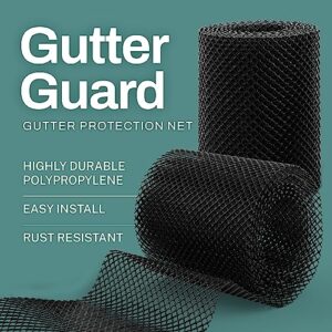 Home Intuition 2-Pack Leader and Gutter Guard from Leaves, Twigs, Branches Plastic Mesh Guards Leaf Protector 6" inch Wide 40' Feet Long Total