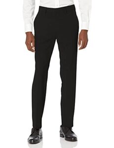 kenneth cole reaction mens 4-way stretch solid gab slim fit dress pants, black, 36w x 29l us