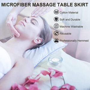 Massage Table Skirt, Microfiber Massage Table Skirt for Massage Table Bed, Protects Massage Table, Lightweight, Super Soft and Stain-Resisting, Machine Washable