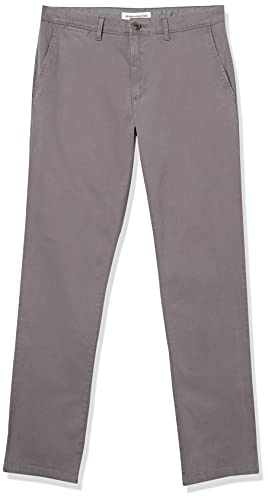 Amazon Essentials Men's Slim-Fit Casual Stretch Khaki Pant, Dark Grey, 31W x 30L