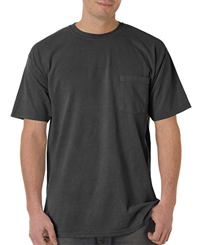 Comfort Colors Chouinard 6030 Adult Heavyweight Pocket Tee Pepper PgmDye Large