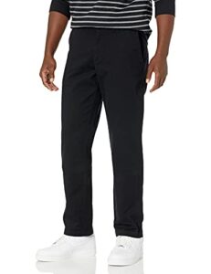 amazon essentials men's straight-fit casual stretch khaki pant, black, 34w x 32l