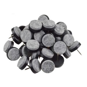 40pcs round heavy duty nail-on felt pad for furniture chair table leg feet floor protectors slide smoothly (black, pad diameter 20mm)