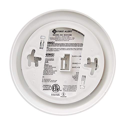 FIRST ALERT BRK SC9120B Hardwired Smoke and Carbon Monoxide Detector with Battery Backup and FIRST ALERT BRK9120b6CP Smoke Detector Alarm | Hardwired with Backup Battery