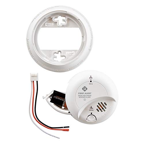 FIRST ALERT BRK SC9120B Hardwired Smoke and Carbon Monoxide Detector with Battery Backup and FIRST ALERT BRK9120b6CP Smoke Detector Alarm | Hardwired with Backup Battery