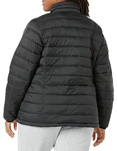 Amazon Essentials Women's Lightweight Long-Sleeve Water-Resistant Puffer Jacket (Available in Plus Size), Black, Large