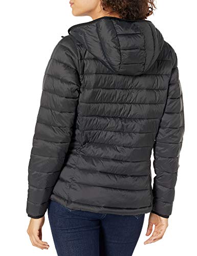 Amazon Essentials Women's Lightweight Long-Sleeve Full-Zip Water-Resistant Packable Hooded Puffer Jacket, Black, XX-Large