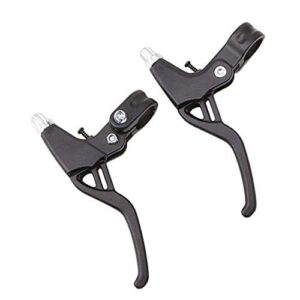 WAKE Bicycle Brake Levers 2pcs Mountain Bike Brake Handles 4 Finger 2.2cm Diameter for Most Bicycle, Road Bike, MTB, BMX, Cycling (Aluminum Alloy, Black)