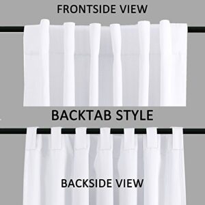 White Curtains 84 Inch Long Insulated Thermal White Room Darkening Curtains for Bedroom Back Tab Rod Pocket Blackout Curtains for Living Room, Pure White, 52" W x 84" L Inch (Set of 2 Panels)