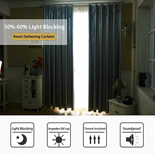 White Curtains 84 Inch Long Insulated Thermal White Room Darkening Curtains for Bedroom Back Tab Rod Pocket Blackout Curtains for Living Room, Pure White, 52" W x 84" L Inch (Set of 2 Panels)