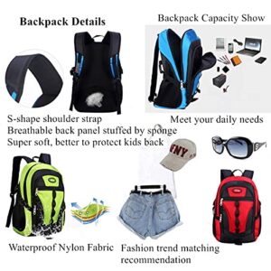 VIDOSCLA Teenage Boys Color-blocking Sports Kids Backpack Middle Schoolbag Elementary Student Bookbag for Boys Blue