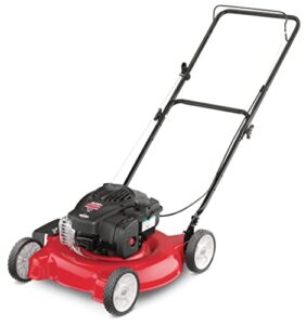 yard machines 11a-02bt729 20-in push lawn mower with 125cc briggs & stratton gas powered engine, black and red