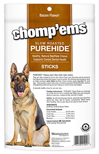 CHOMP 'EMS Ruffin' It 21002 Purehide Dog Chew, 5 oz