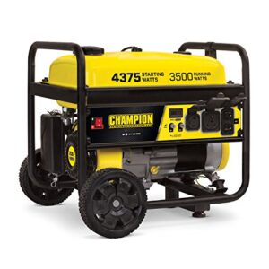 champion power equipment 100522 4375/3500-watt rv ready portable generator with wheel kit, carb