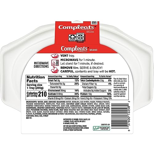 HORMEL COMPLEATS Beef Stroganoff Sauce Microwave Tray, 9 Ounces (Pack of 6)