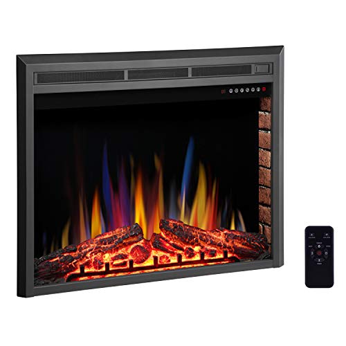 R.W.FLAME 39" Electric Fireplace Insert,Freestanding & Recessed Electric Stove Heater,Touch Screen,Remote Control,750W-1500W with Timer & Colorful Flame Option