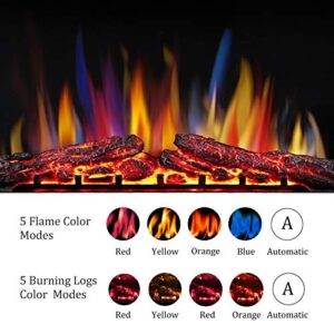 R.W.FLAME 39" Electric Fireplace Insert,Freestanding & Recessed Electric Stove Heater,Touch Screen,Remote Control,750W-1500W with Timer & Colorful Flame Option