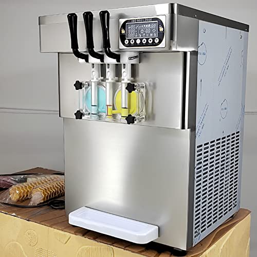 Kolice ETL Commercial 3 flavors soft ice cream machine,gelato yogurt ice cream machine-2+1 mixed flavors ,upper tanks refrigerated,countertop,auto counting,auto washing