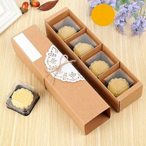 50 Pack black bottom Clear cover plastic mini cake box - muffin box - moon cake box - mung bean cake snow Mei Niang box（bottom 2 1/2 Inch X high 1-1/2 Inch）