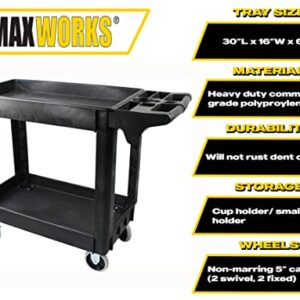 MaxWorks 80855 500-Pound Service Cart With Two Trays (40" x 17" Overall Dimensions)