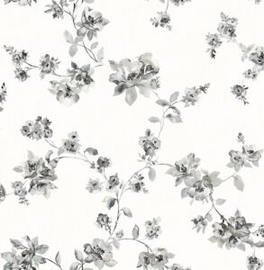 chesapeake 3115-24482 cyrus festive floral wallpaper, black