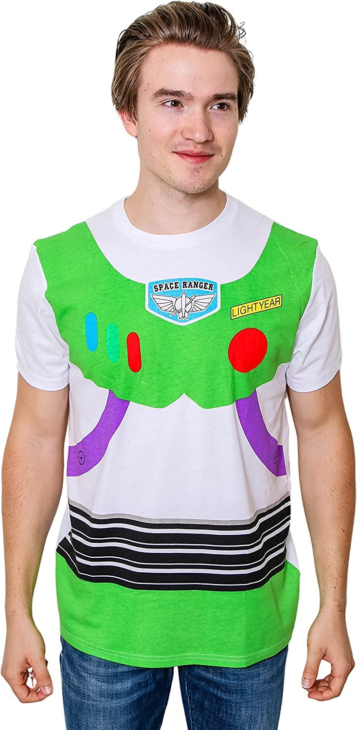 Toy Story Buzz Lightyear Astronaut Costume Adult T-Shirt(MD, White)