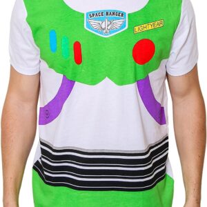 Toy Story Buzz Lightyear Astronaut Costume Adult T-Shirt(MD, White)