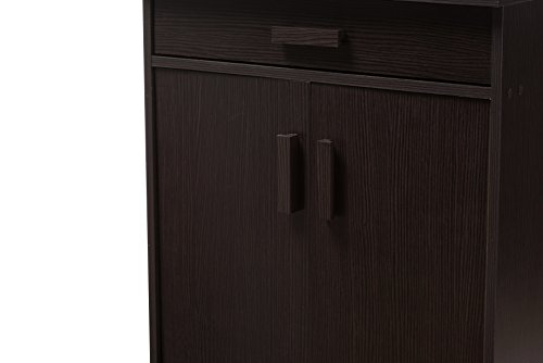 Baxton Studio Valdoise Shoe Cabinet, Wenge Dark Brown