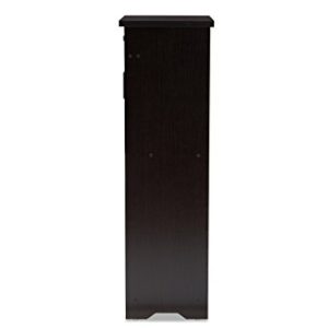 Baxton Studio Valdoise Shoe Cabinet, Wenge Dark Brown