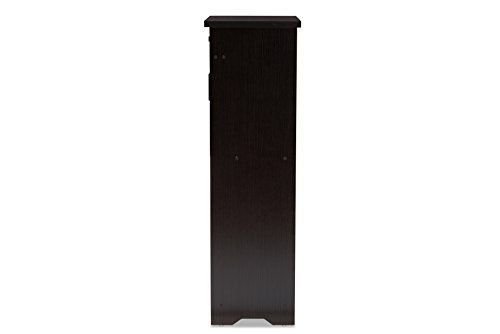 Baxton Studio Valdoise Shoe Cabinet, Wenge Dark Brown