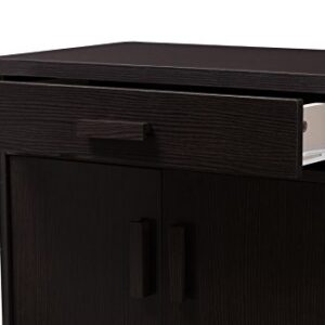 Baxton Studio Valdoise Shoe Cabinet, Wenge Dark Brown