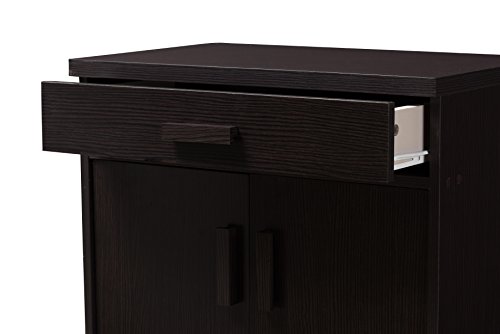 Baxton Studio Valdoise Shoe Cabinet, Wenge Dark Brown