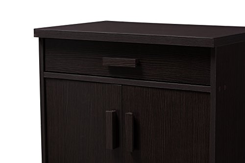 Baxton Studio Valdoise Shoe Cabinet, Wenge Dark Brown